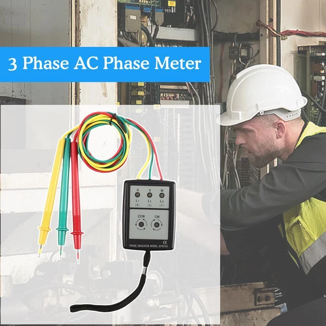 Ac Phase Sequence Meter 3phase Sequence Tester 60v~600v O2k7 25 45