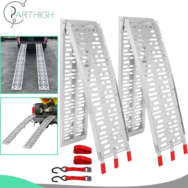 PAIR 7.5 FT Aluminum Arched Folding Loading Ramps for Motorcycle ATV ...