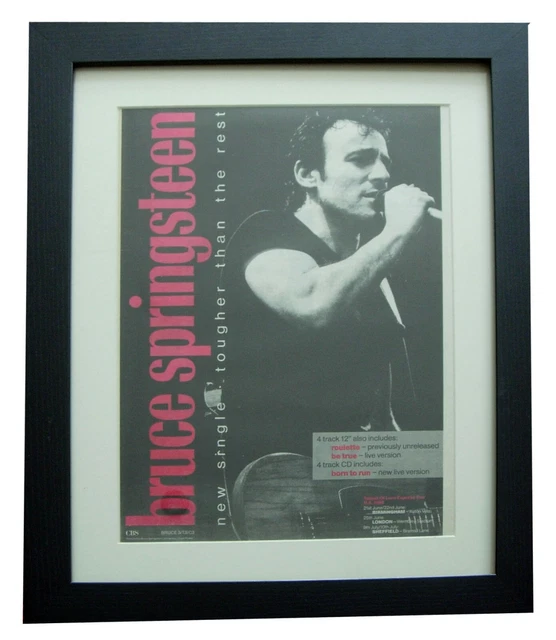 BRUCE SPRINGSTEEN+TOUGHER THAN Rest+POSTER+AD+ORIG 1988+FRAMED+FAST ...