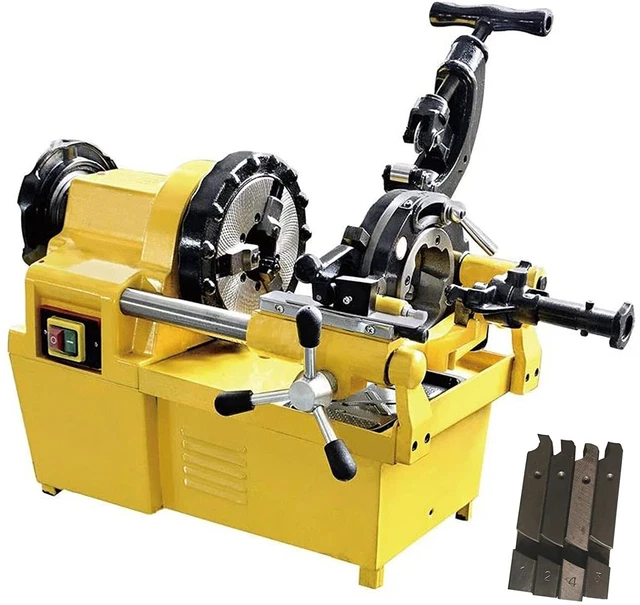 NEW ELECTRIC PIPE Threader Machine 220V Power Pipe Threading Cutter NPT ...