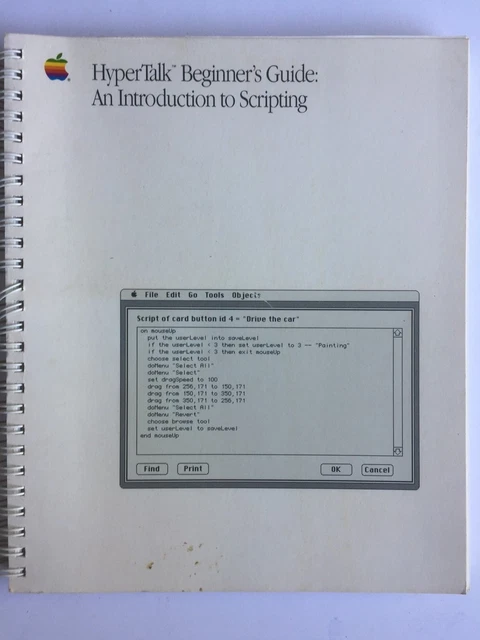 1989 APPLE COMPUTER HYPERTALK BEGINNER'S GUIDE An Introduction to Scripting £3.94 - PicClick UK