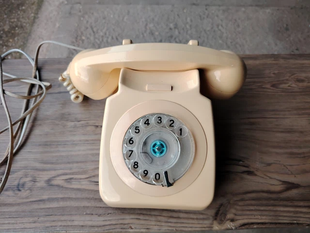 VINTAGE ROTARY DIAL Bell Telephone Landline BT Tele 8746G Cream Yellow ...