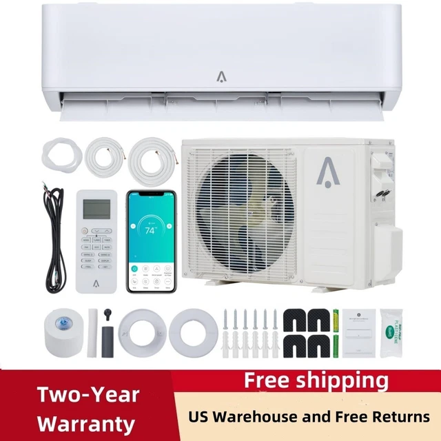 AIR CONDITIONER 18000 BTU Heating System 19 SEER Ductless Mini Split ...