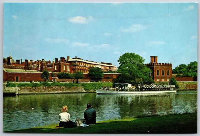 LONDON ENGLAND HAMPTON Court Palace View Across River Thames Postcard £ ...