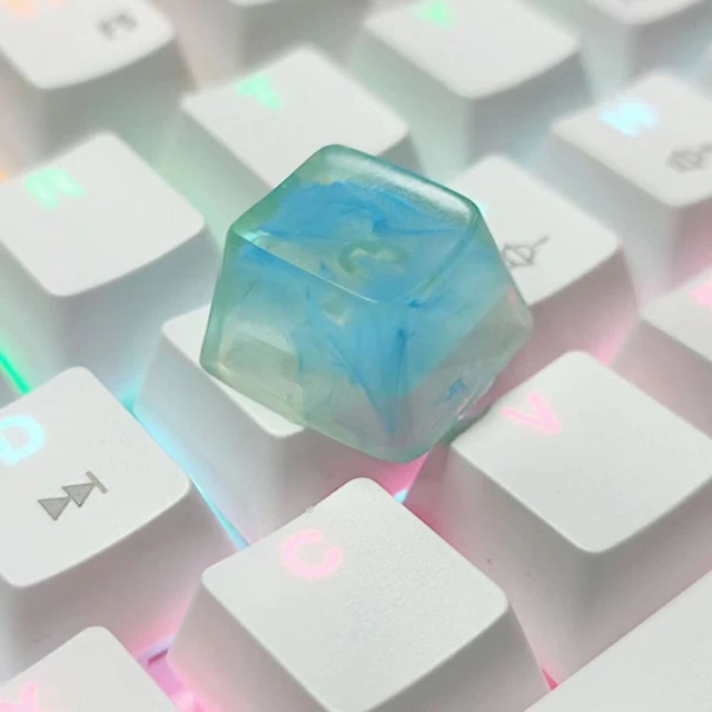 RESIN KEYCAP BLUE Translucent Keycap RGB For Mechanical Keyboard ...