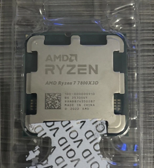 AMD RYZEN 7 7800X3D 5GHz 8-Core Processor, Socket AM5, £274.99 ...