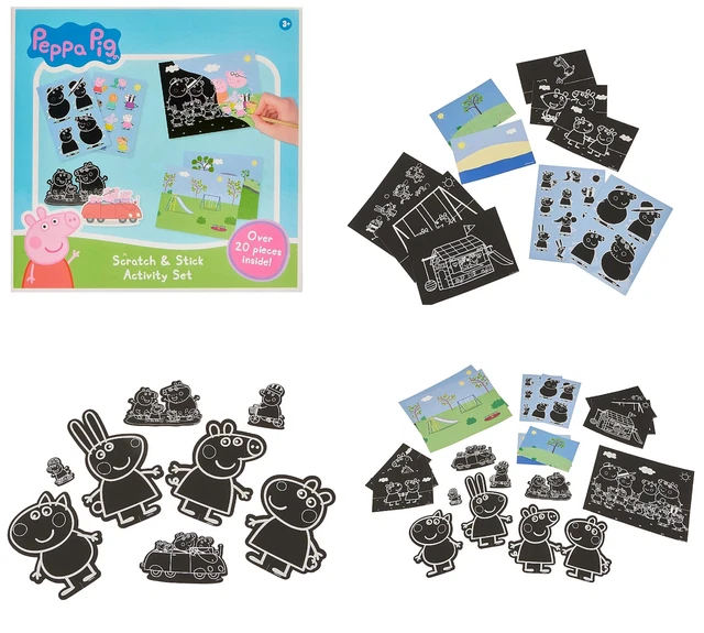 PEPPA PIG SCRATCH & Gravure Art & Sticker Activité 20 + Pièce Colorer ...