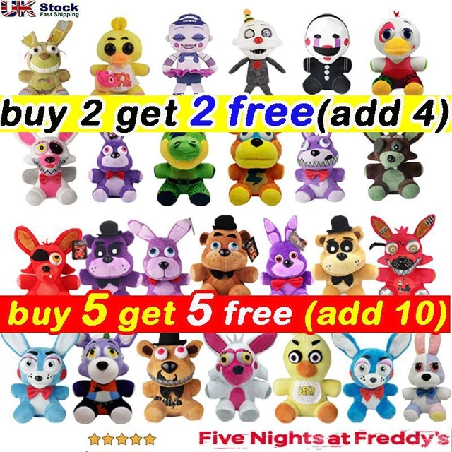 FNAF PLUSHIES FIVE Nights at Freddy's Plush Doll Toy Bear Foxy Sundrop ...