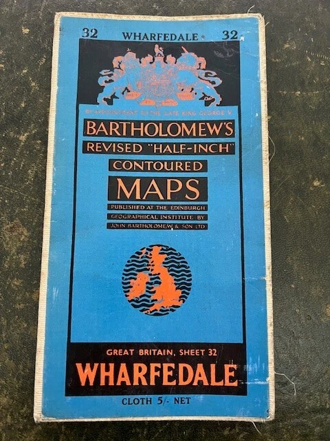 BARTHOLOMEWS REVISED HALF inch Map: sheet 32 Wharfedale - 1957 vintage ...