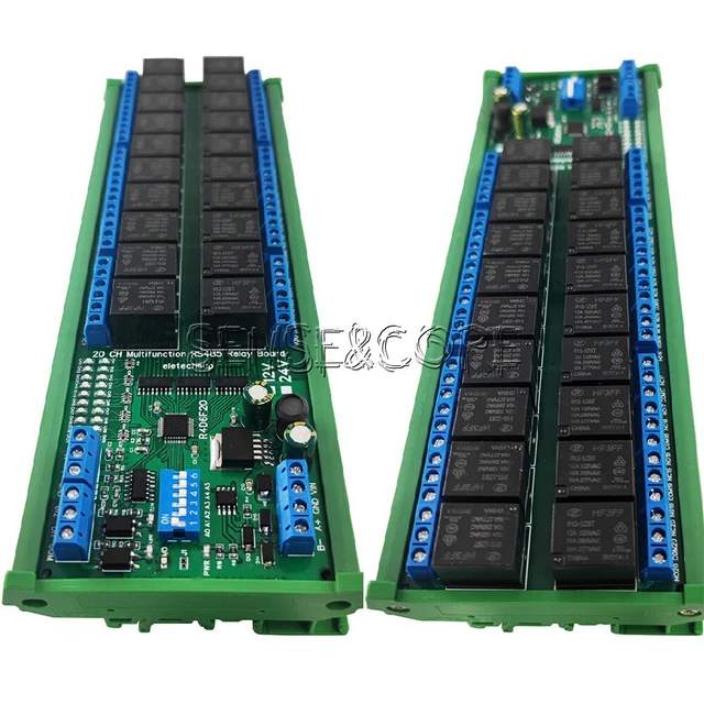 12V/24V 20 CH RS485 Digital Analog Switch IO Modbus Rtu PLC Uart Expansion Board EUR 51,16 ...