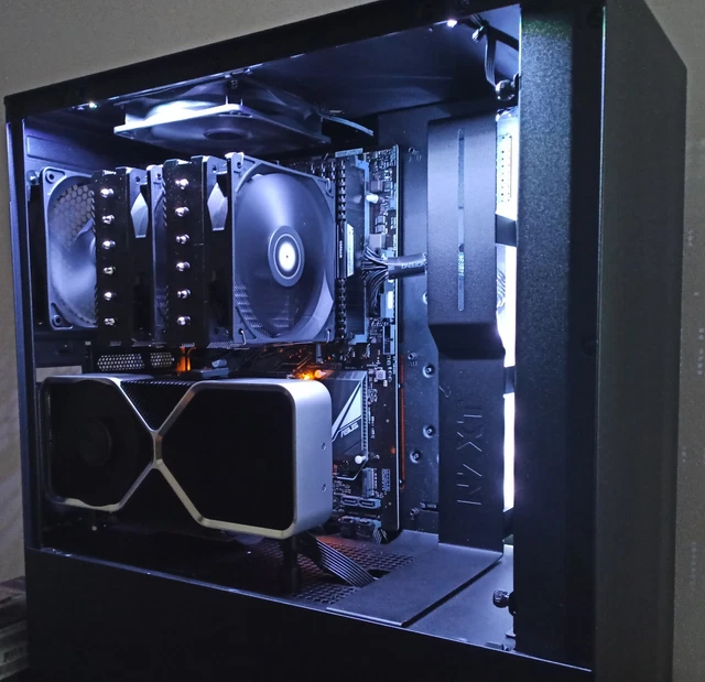 NZXT H510I PC Case Black w/Vertical Gpu Mount + Riser Cable (Plz Read ...
