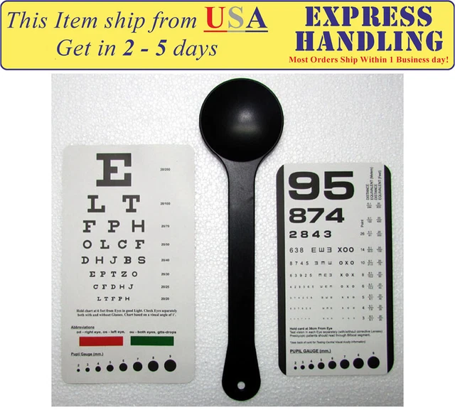 OCCLUDER, ROSENBAUM ET Snellen Pocket Eye Charts - Ensemble de 3 pièces ...
