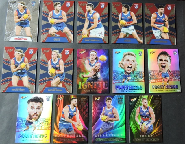 2024 SELECT AFL Footy Stars/Luminous Western Bulldogs 14 Card Bundle $29.95 - PicClick AU