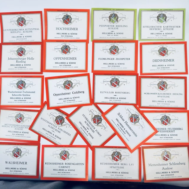 VINTAGE GERMAN WINE Labels Job Lot Hellmers & Söhne Riesling Ephemera ...