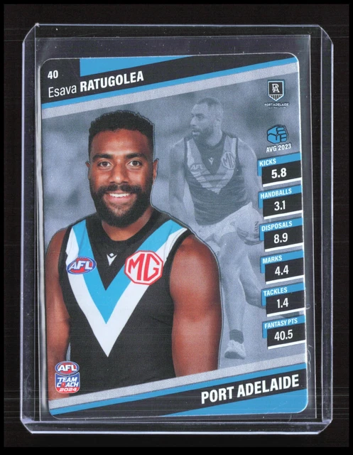 AFL 2024 TEAMCOACH Silver Port Adelaide Esava Ratugolea 40 Football CB ...