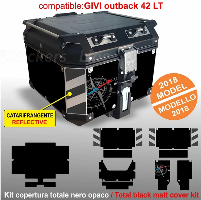 KIT AUTOCOLLANT COMPATIBLE Coffre Top Case Givi 42 Lt 2018 BMW R1200 ...