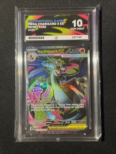 POKÉMON TCG - Mega Charizard X EX - 109/094 Phantasmal Flames - ACE 10 ...