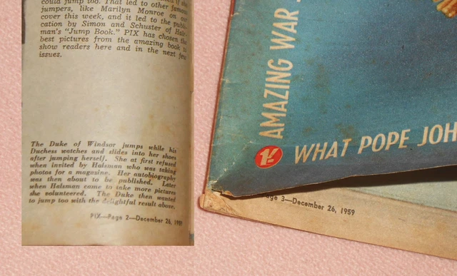 MARILYN MONROE-RARE AUSTRALIAN PIX Magazine Cover 1959 HALSMAN JUMPING ...