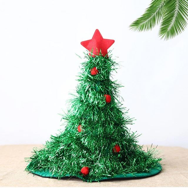 CHRISTMAS TREE HAT with Star (Adult) Christmas Funny Hat Novelty Xmas ...