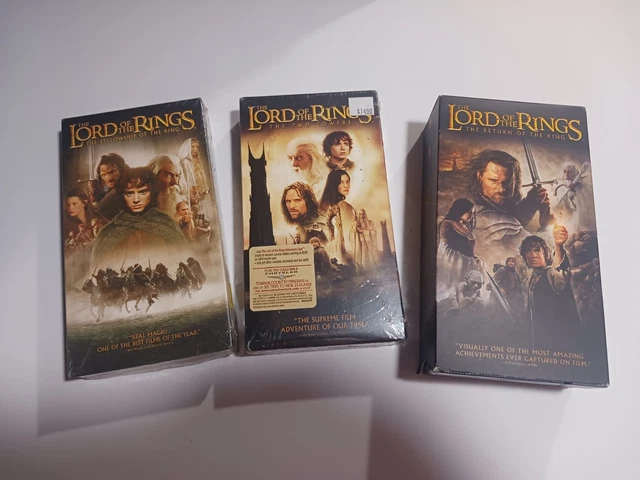 THE LORD OF The Rings Trilogy VHS Fellowship & Two Towers sealed Return ...