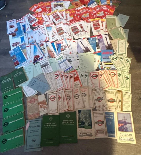 98 LONDON TRANSPORT Bus Maps 160 Timetable Leaflets & 8 Tt Books (All ...