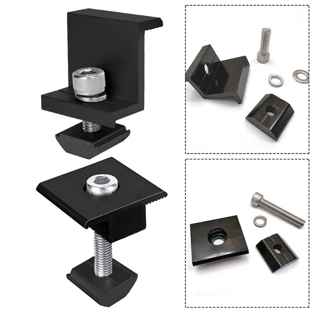 END CLAMP MEDIUM Clamp Solar Panel Racking Solar Power Supplies Black ...