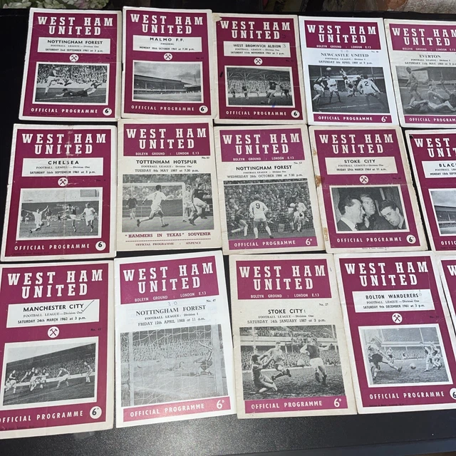 WEST HAM UNITED Programmes 1960s X 24 Lot 6 £15.00 - PicClick UK