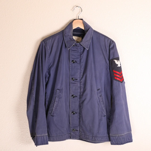 VINTAGE VIETNAM WAR US Navy N4 Deck Jacket Mens 36R USN Utility Blue £ ...