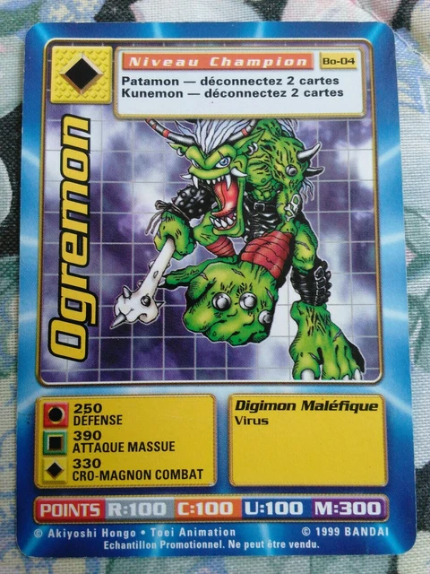 CARTE DIGIMON OGREMON Niveau Champion BO-04 FR BANDAI 1999 (PROMO) EUR 150,00 - PicClick FR