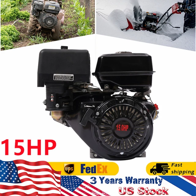 4-STROKE 420CC 15HP OHV Horizontal Shaft Gas Engine Recoil Start Go ...