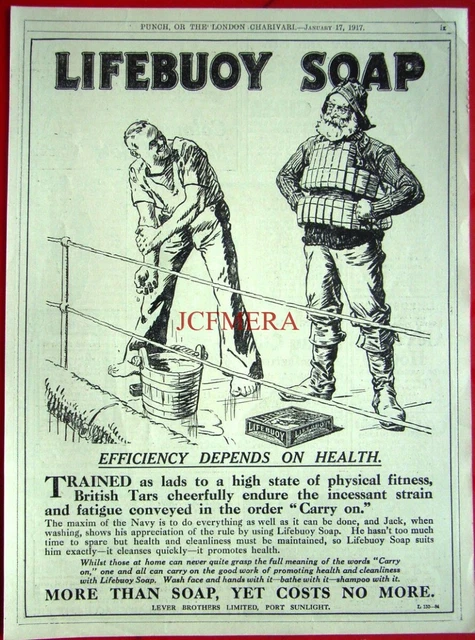 LIFEBUOY SOAP 1917 Print Advert 'For British Navy Tars' : Antique WW1 ...
