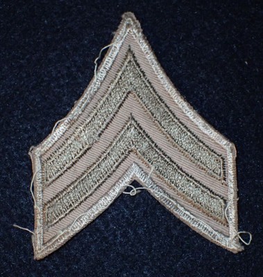 WWII US ARMY USAAF Corporal Cpl. Rank Insignia Patch Summer Khaki ...