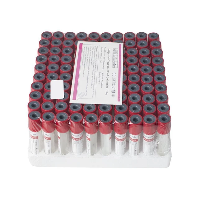 GLASS VACUUM BLOOD Collection Tubes 5mL Sterile No Additive 100pcs For ...