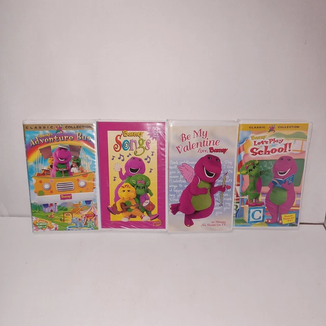 BARNEY VHS TAPES Adventure Bus Barney Songs Be My Valentine Let's Play ...