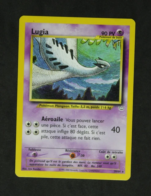 CARTE POKEMON 20-64 Lugia Rare Non Holo 2ème édition Néo Révélation EUR ...