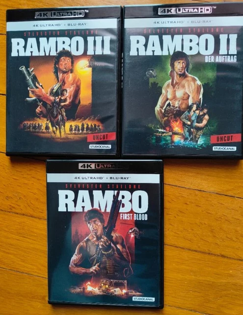 TRILOGIE BLU-RAY 4K RAMBO avec VF (3 disques bluray 4k + 3 disques bluray) EUR 32,00 - PicClick FR