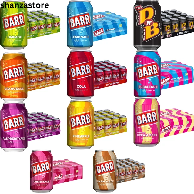 BARR FIZZY DRINK Cans, No Sugar, 330ml - Pack Of 24 £17.99 - PicClick UK