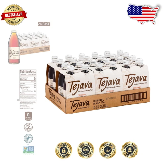 ORIGINAL UNSWEETENED BLACK Iced Tea, 24 Pack, 12oz Glass Bottles - Zero ...
