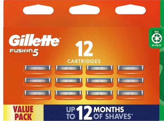 GENUINE GILLETTE FUSION 5 12 pack Razor Blades Cartridges $33.95 ...
