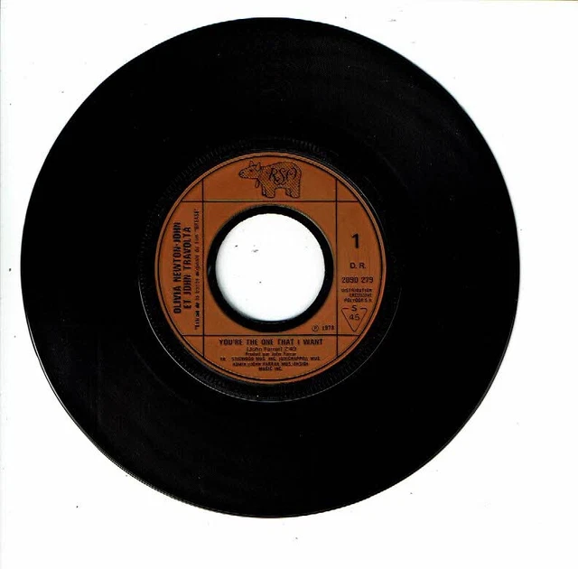 B. O. FILM Grease Vinyl 45 RPM 7 " Olivia Newton John & Travolta - New ...