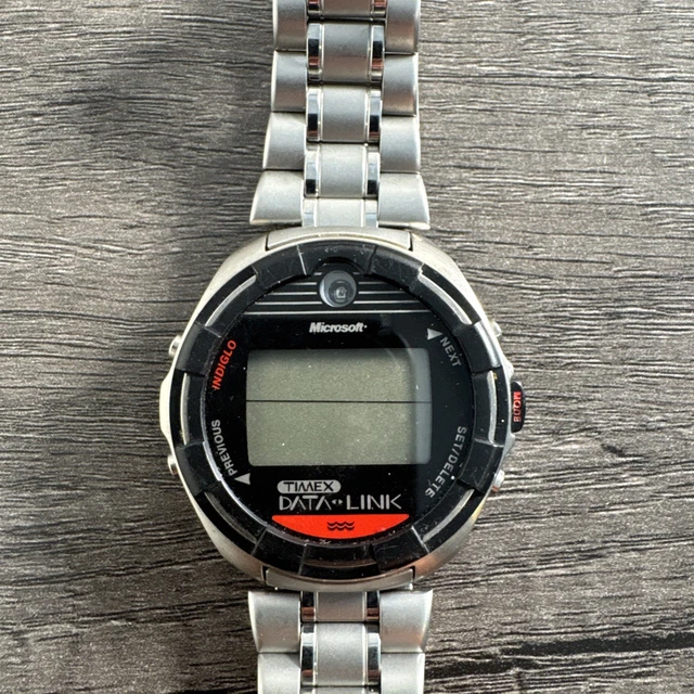 TIMEX WATCH Microsoft Data Link Digital Vintage Men Gray Black 1995 $39 ...