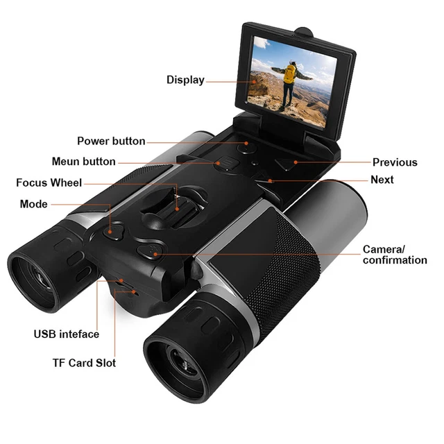 DIGITAL BINOCULARS RECORDER Digital Binoculars 2 Inch Color Screen With ...