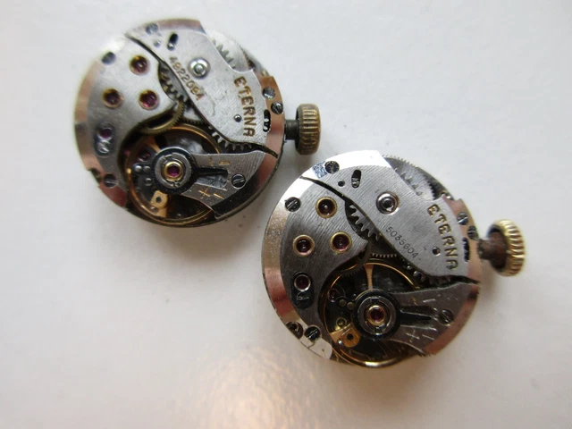 ETERNA CAL. 1418U Swiss vintage watch movements with dials - running ...