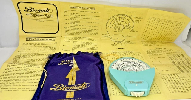 BIOMATE BIO RHYTHM Calendar 1960s Vintage Japan Chart Tool Device ...