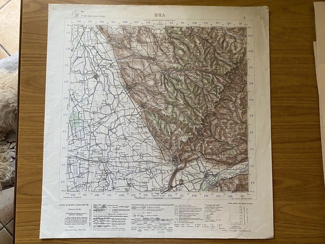 GEOGRAPHIC MAP MILITARY Geographical Institute Bra 1933 B £15.80 ...