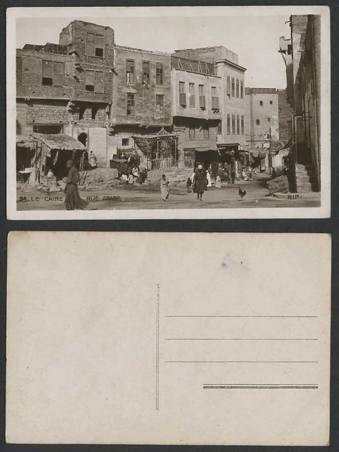 EGYPT OLD POSTCARD Cairo Arab Street Scene Le Caire Rue Arabe Chicken ...