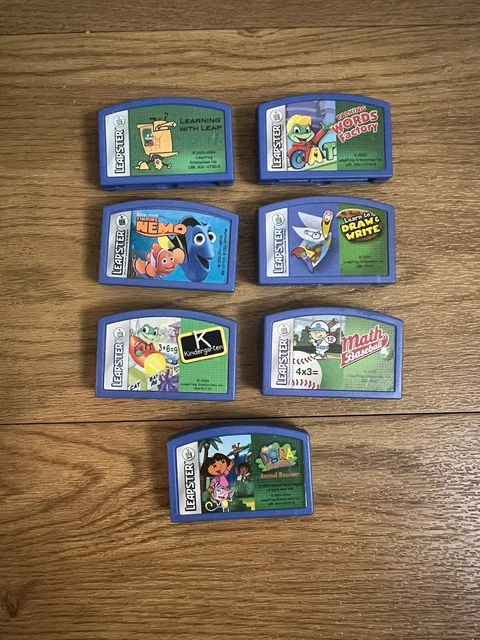 LEAPSTER GAME CARTRIDGE Bundle X7 Dora The Explorer/Nemo/Math Baseball ...