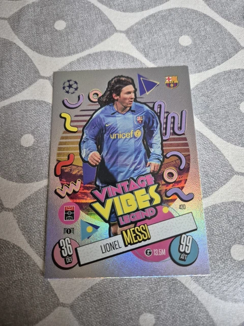 LIONEL MESSI VINTAGE Vibes Legend Match Attax 2024/25 Barcelona #420 ...