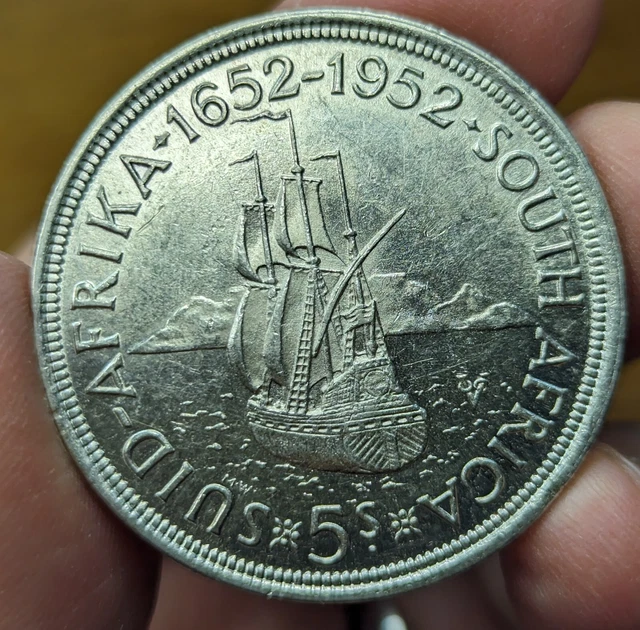 1952 SOUTH AFRICA 5 Shilling Silver Coin - #B245 £52.54 - PicClick UK
