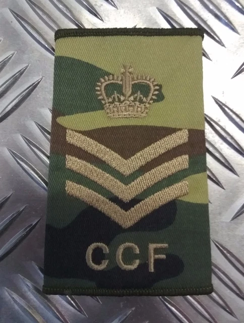 CCF STAFF SERGEANT Rank Slide /Epaulette British Army DPM Woodland CAMO ...